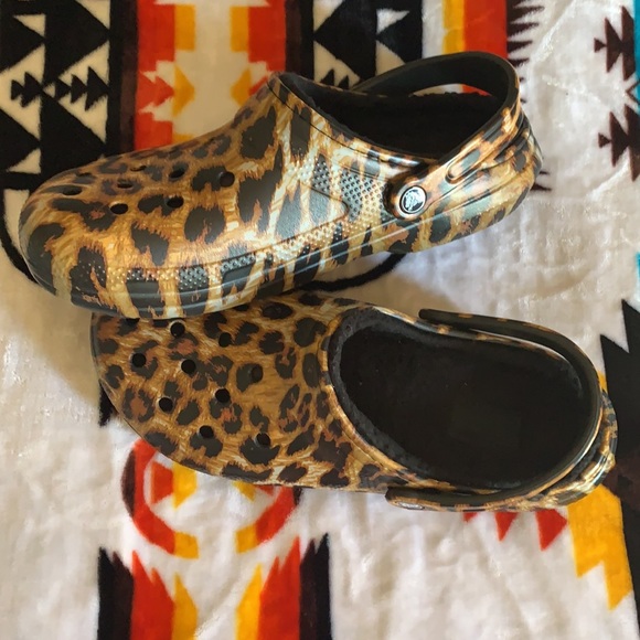 CROCS | Shoes | Unisex Leopard Furry Crocs | Poshmark